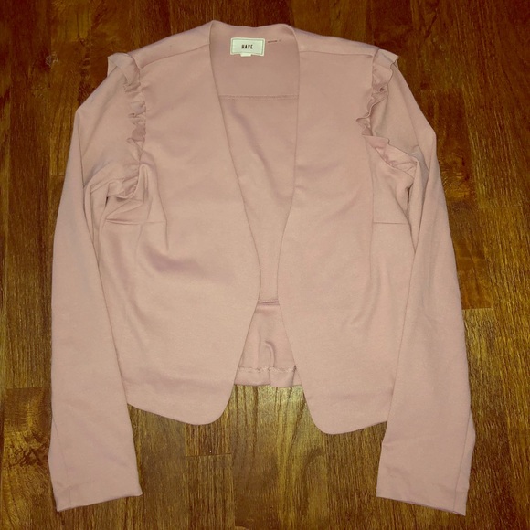 Have | Jackets & Coats | Pale Pink Ruffle Jacket | Poshmark